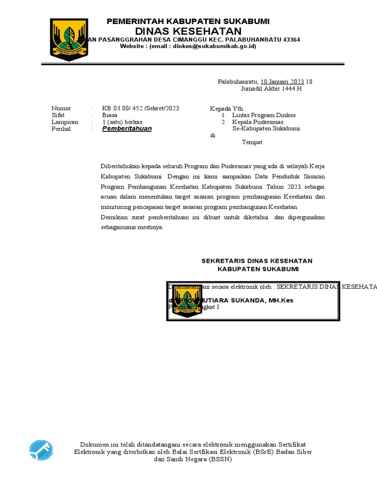 Surat Pemberitahuan Sasaran Estimasi Dinkes Kab. Sukabumi Tahun 2023 Finish - Signed - Signed ...