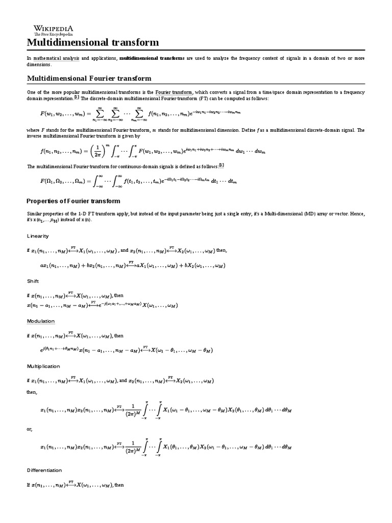 Multidimensional Transform | PDF