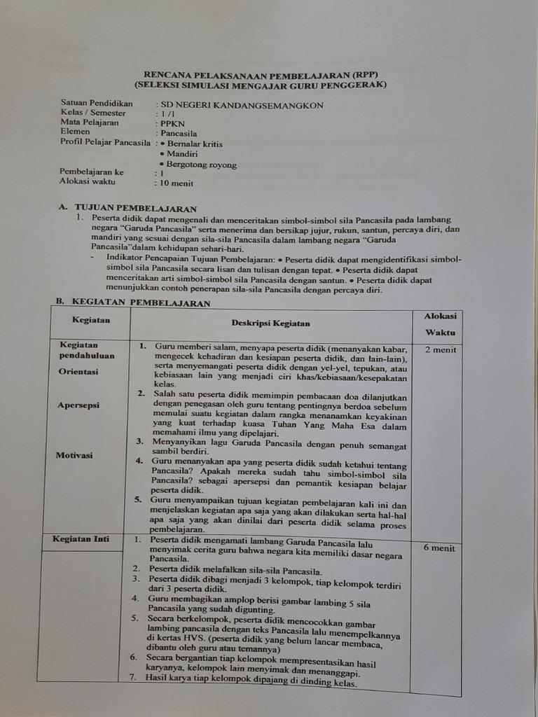 RPP Guru Penggerak | PDF