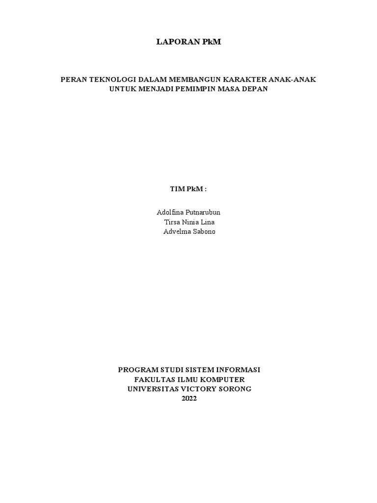 Contoh Laporan PKM | PDF