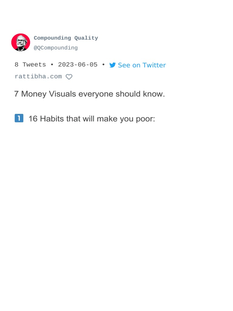 7 Money Visuals Everyone Thread By Qcompounding Jun 5 23