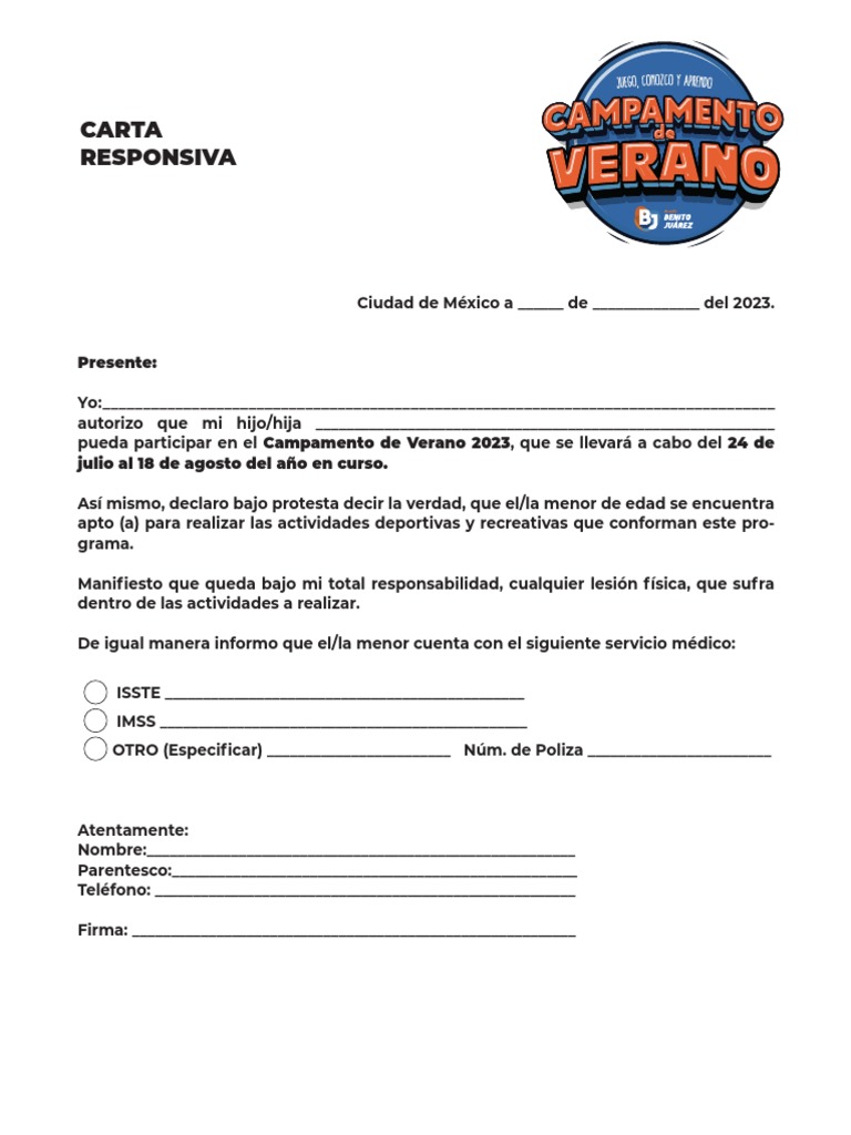 Carta Responsiva 23 | PDF