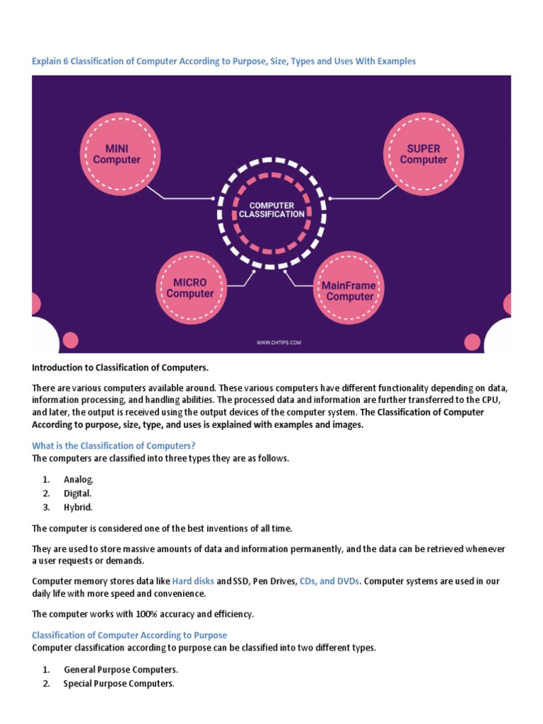 computer-classifications (1) | PDF | Computer Data Storage | Central Processing Unit