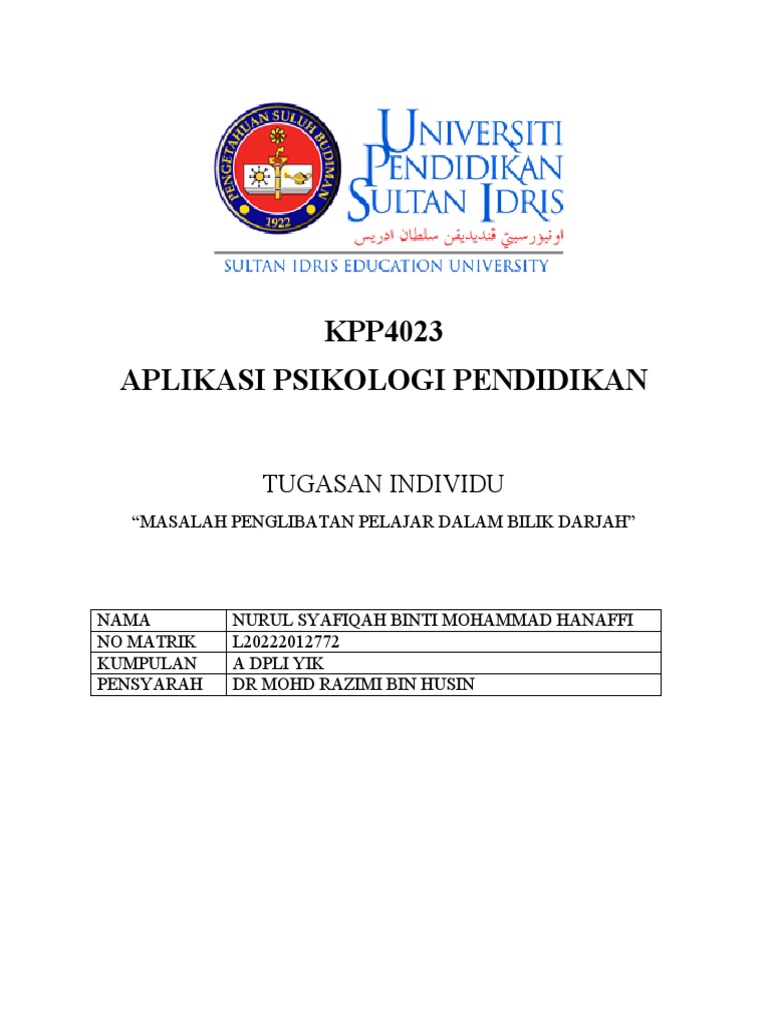 KPP4023 Psikologi Individu | PDF