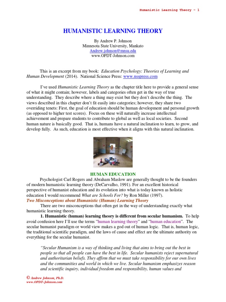 Humanistic Learning Theory | PDF