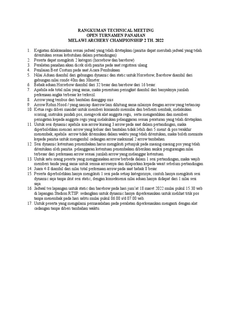 Rangkuman Technical Meeting | PDF