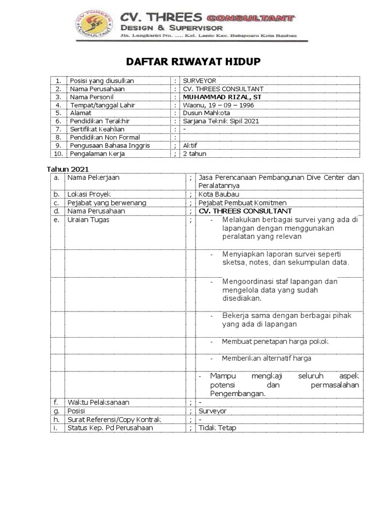 Cv. Muh. Rizal - Surveyor | PDF