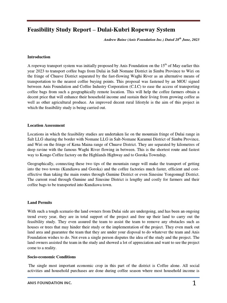 Feasibility Study Report 2-1 | PDF