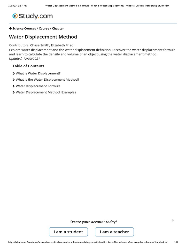Water Displacement Method Guide | PDF | Home & Garden