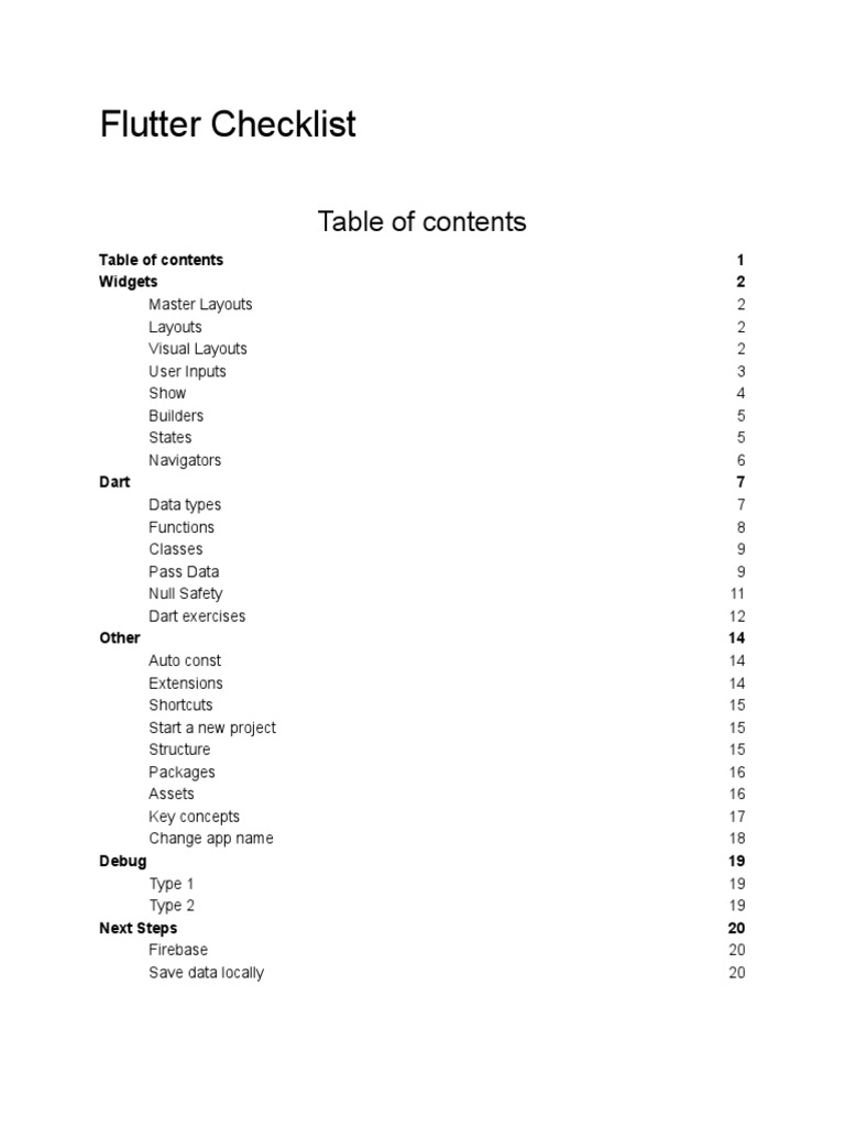 Flutter Checklist 2 | PDF | Letter Case | String (Computer Science)
