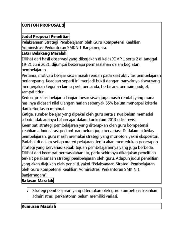 Contoh Proposal 1 | PDF