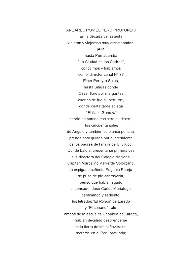Andares Por El Perú Profundo | PDF