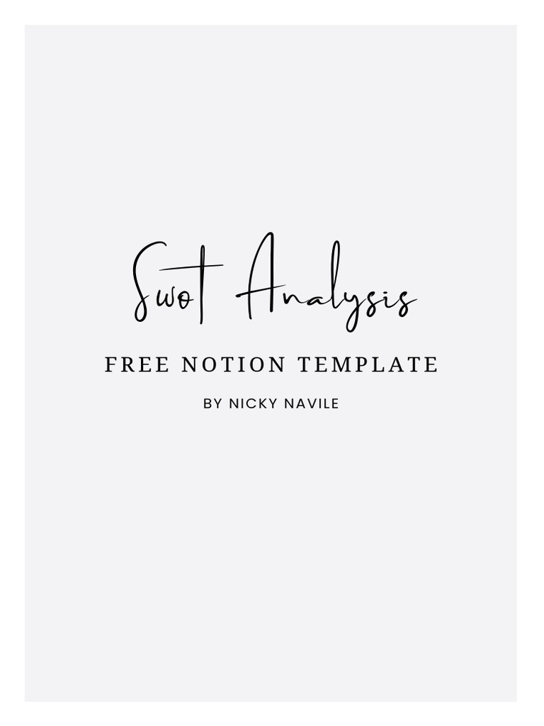 Swot Analysis Notion Template | PDF