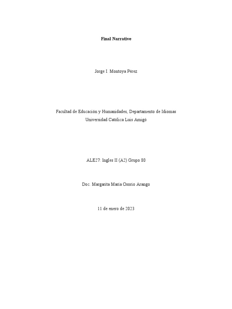 Final Narrative | PDF