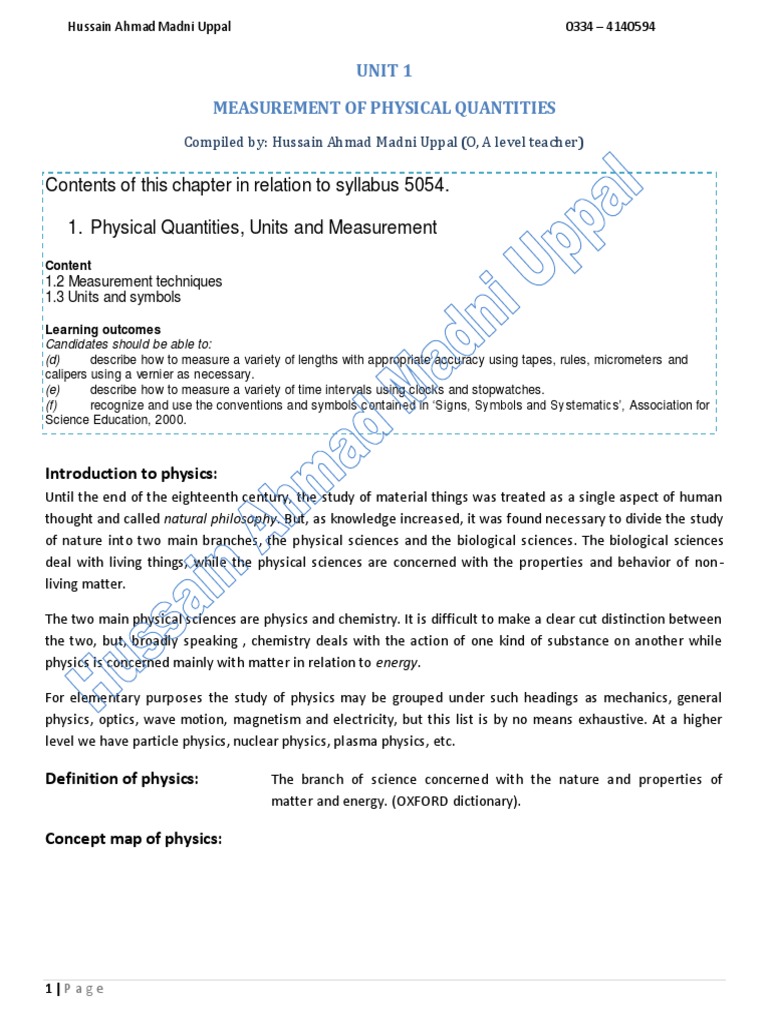 Measurement Of Physical Quantities Pdf Pendulum International