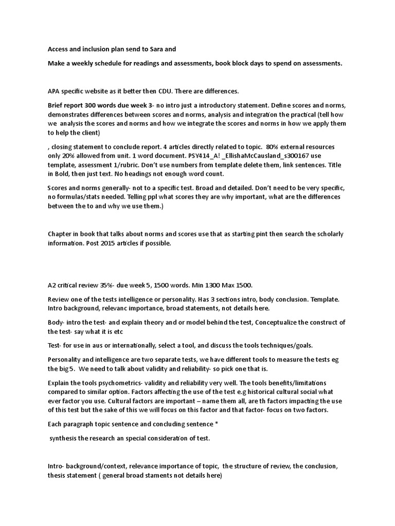 Notes Assessment Class 1 PSY 414 | PDF | Validity (Statistics ... Notes Assessment Class 1 PSY 414 | PDF | Validity (Statistics ...