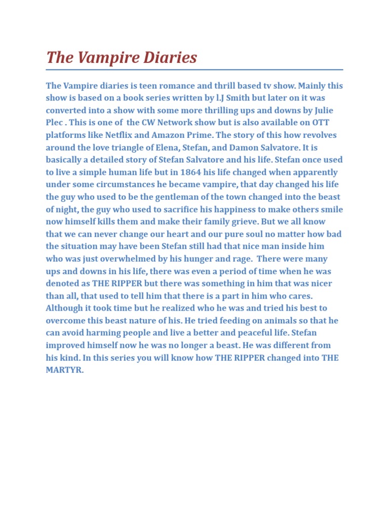 The Vampire Diaries | PDF