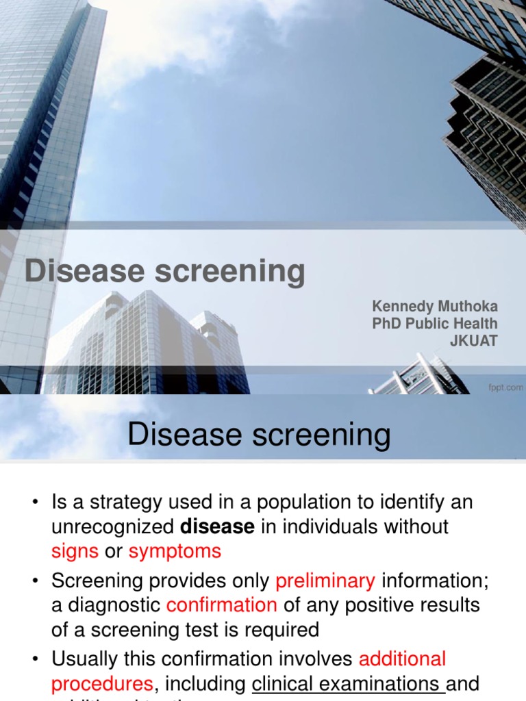 Disease Screening | PDF | Sensitivity And Specificity | Screening ...