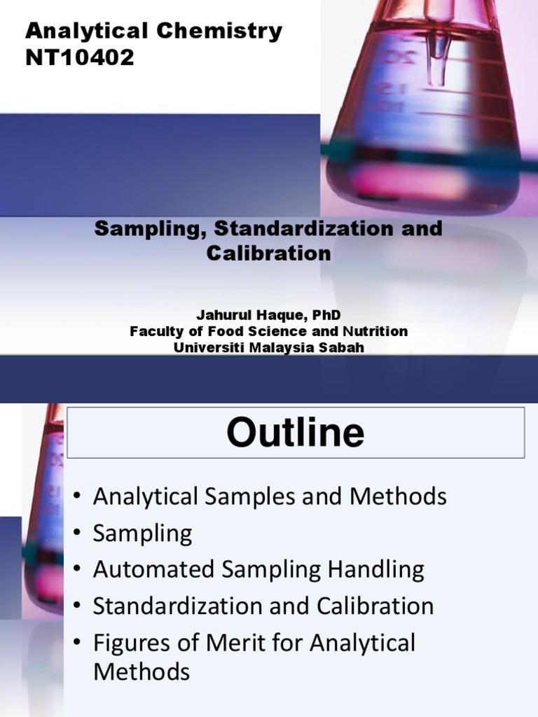Sampling Standardization And Calibrations Pdf