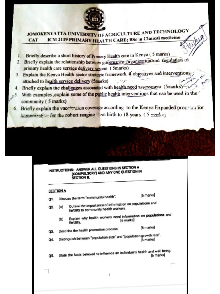 PHC PAST PAPERS | PDF