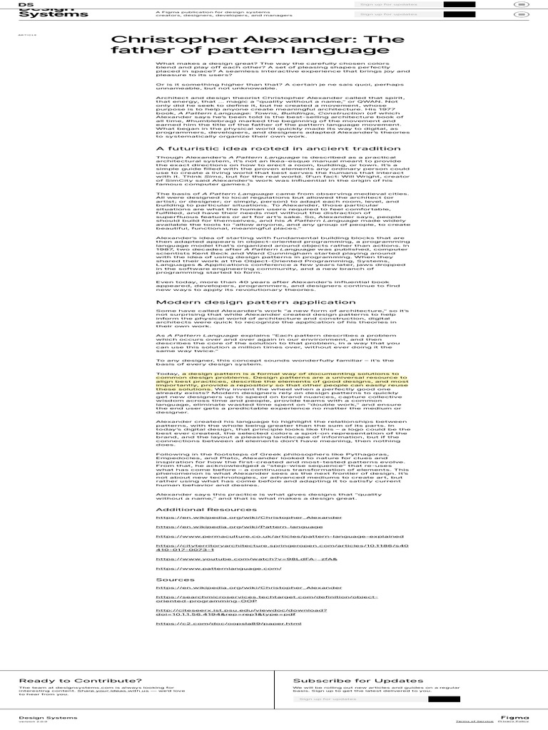 Christopher Alexander and The History of Design Systems | PDF ...