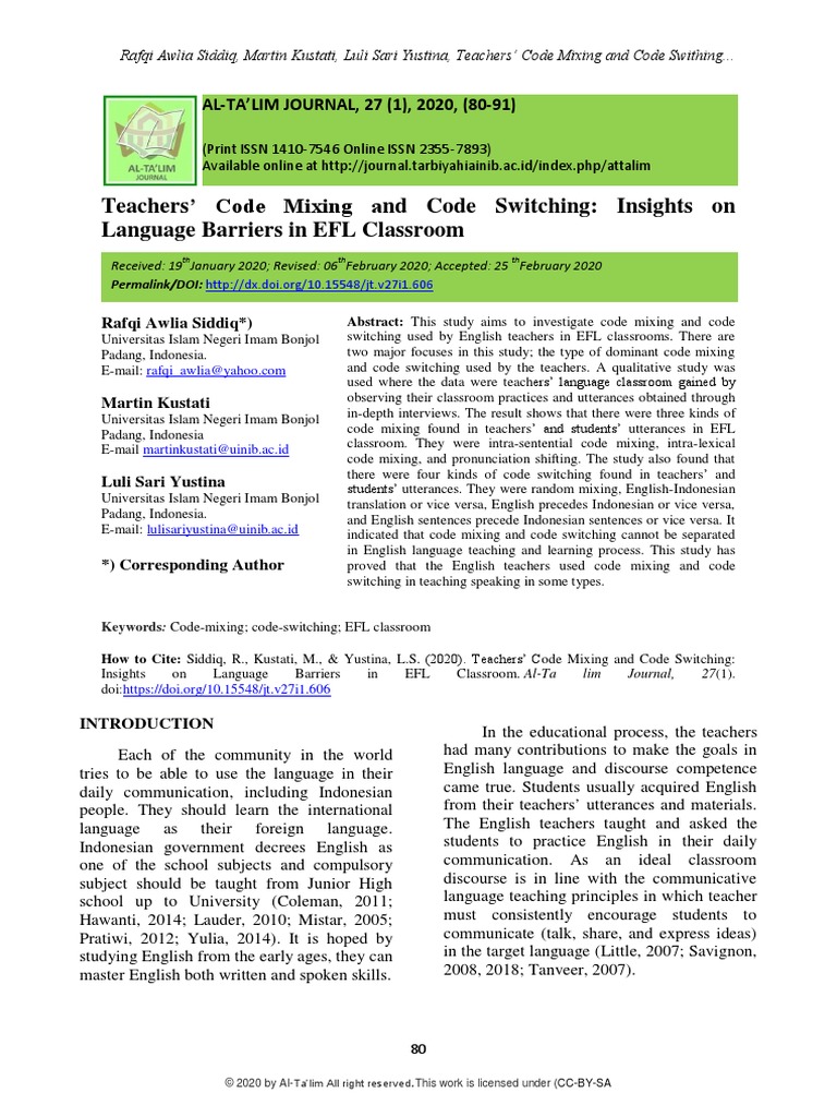 Teachers Code Mixing and Code Switching Insights | PDF | Multilingualism | Teachers