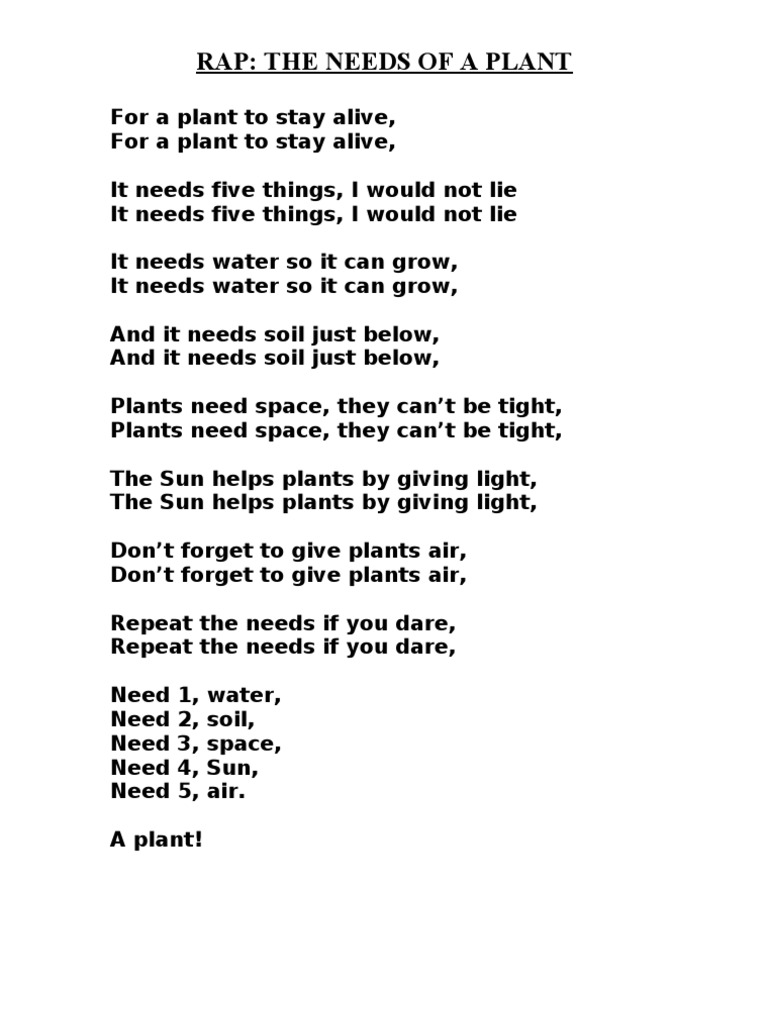 RAP Plant Needs | PDF