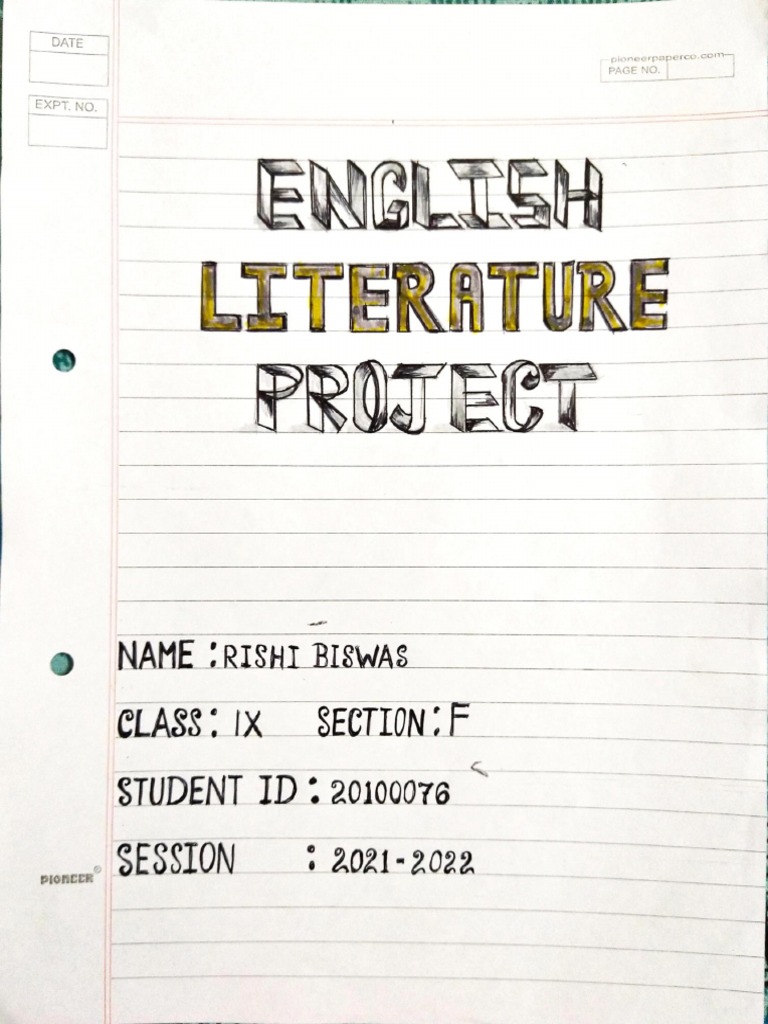 9f-20100076-Rishi Biswas-English Literature Project 1 | PDF
