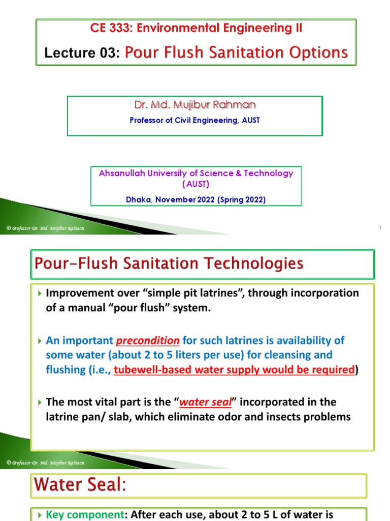 Pour Flush Latrine Design and Benefits | PDF | Earth Sciences | Environment