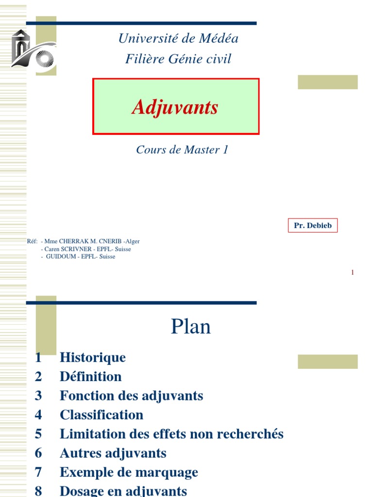 Chap 3 - Adjuvants Chimiques | PDF | Béton | Ciment
