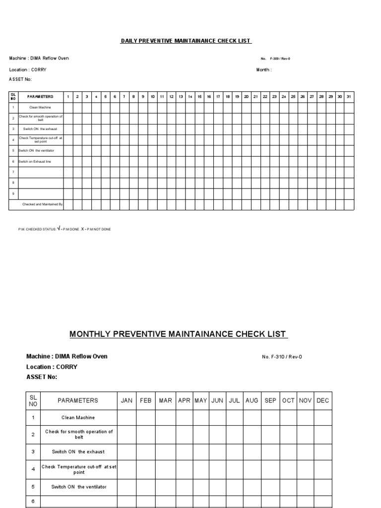 Check List DIMA - F-309 & F-310 | PDF