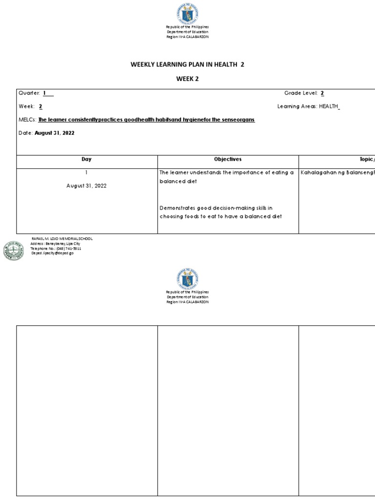 WLP Health Week 2 | PDF | Learning | Behavioural Sciences