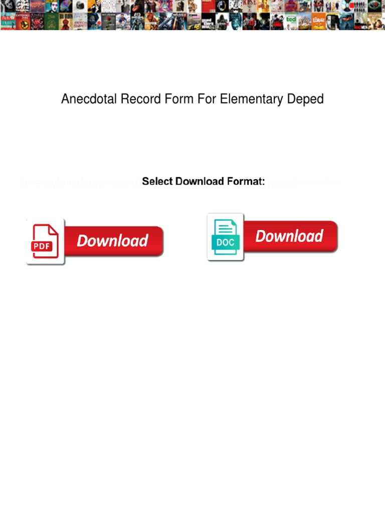 Anecdotal Record Form For Elementary Deped | PDF