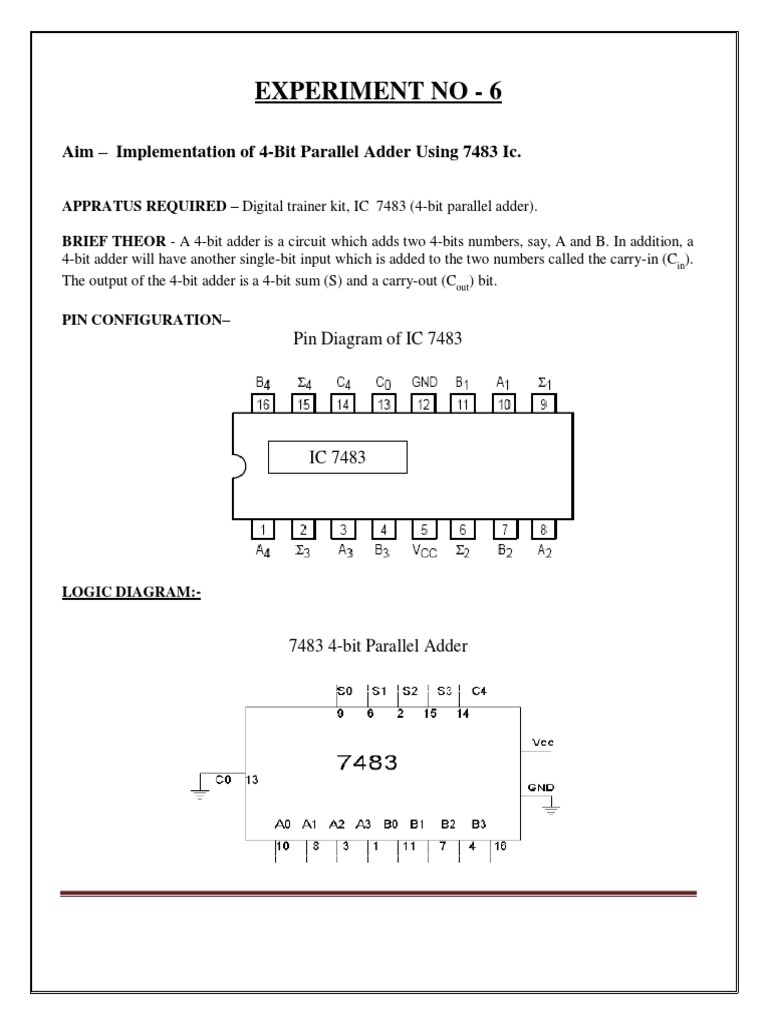 4 Bit Binary Adder | PDF | Technology & Engineering