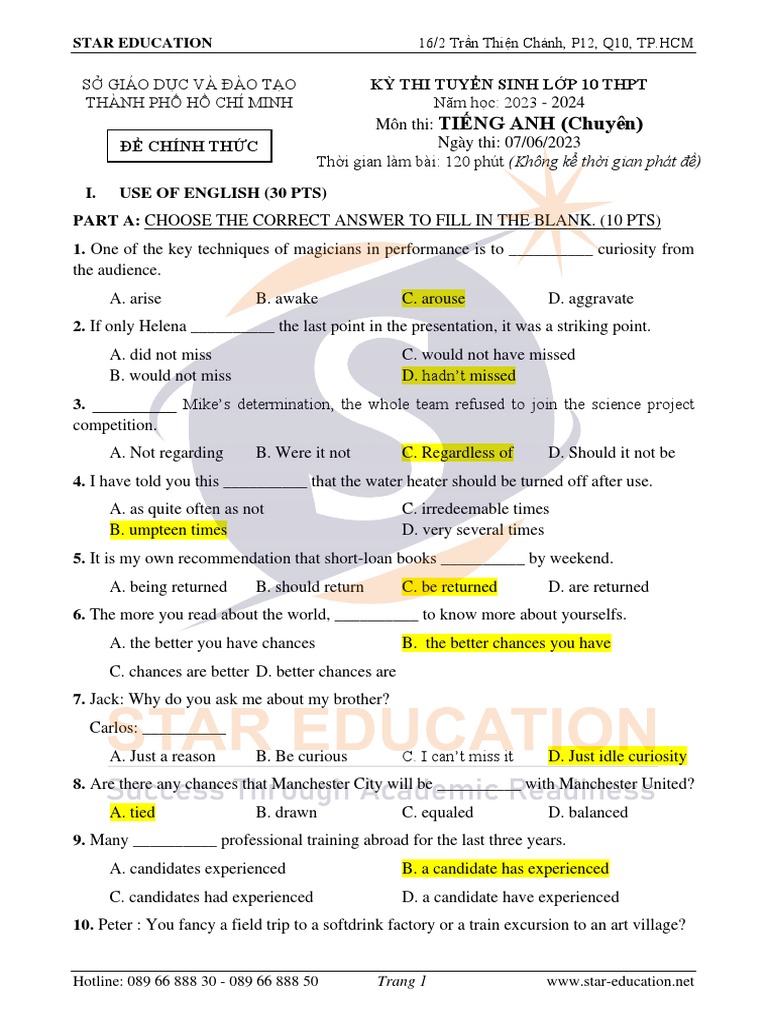 2023 SGD TPHCM AnhCHUYEN | PDF