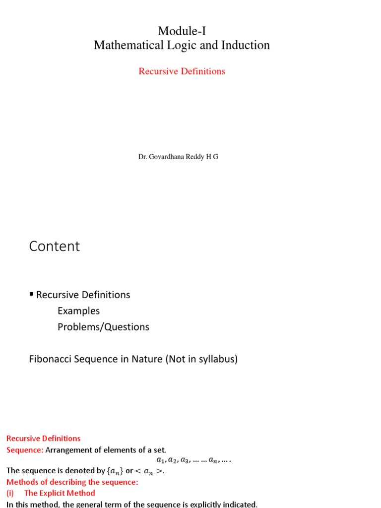1.7.recursive Definitions | PDF | Teaching Methods & Materials