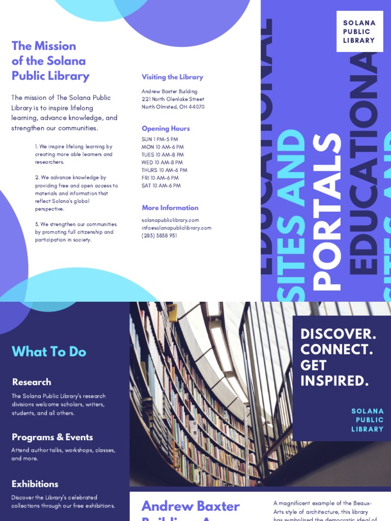 Public Library Purple Trifold Brochure | PDF
