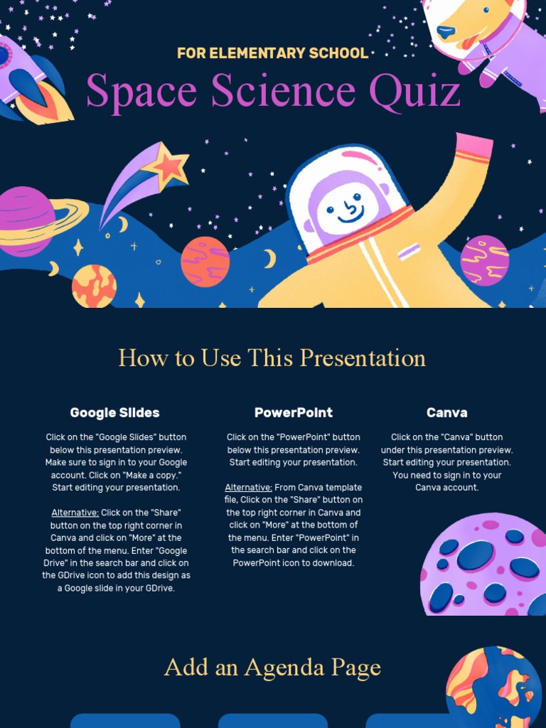 Space Science Quiz for Kids | PDF | Planets | Solar System
