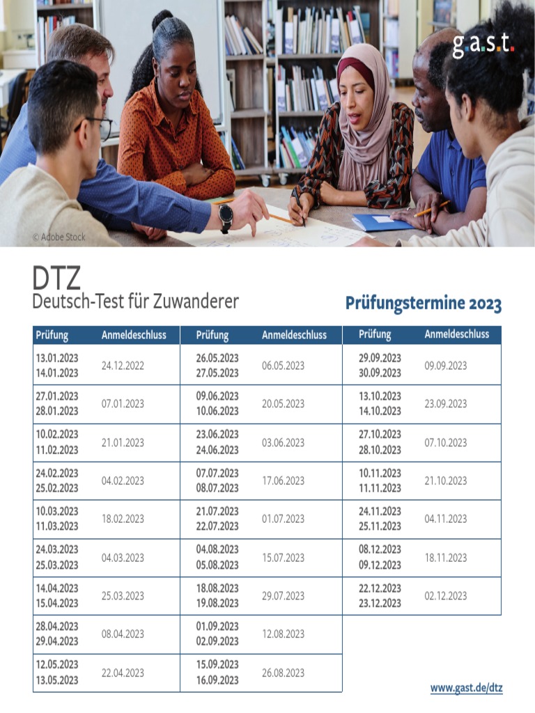 DTZ Terminkarte 2023 | PDF