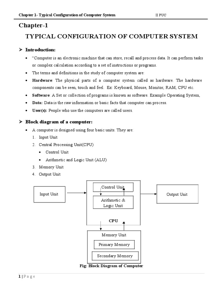 Typical Computer System Configuration | PDF | Computers