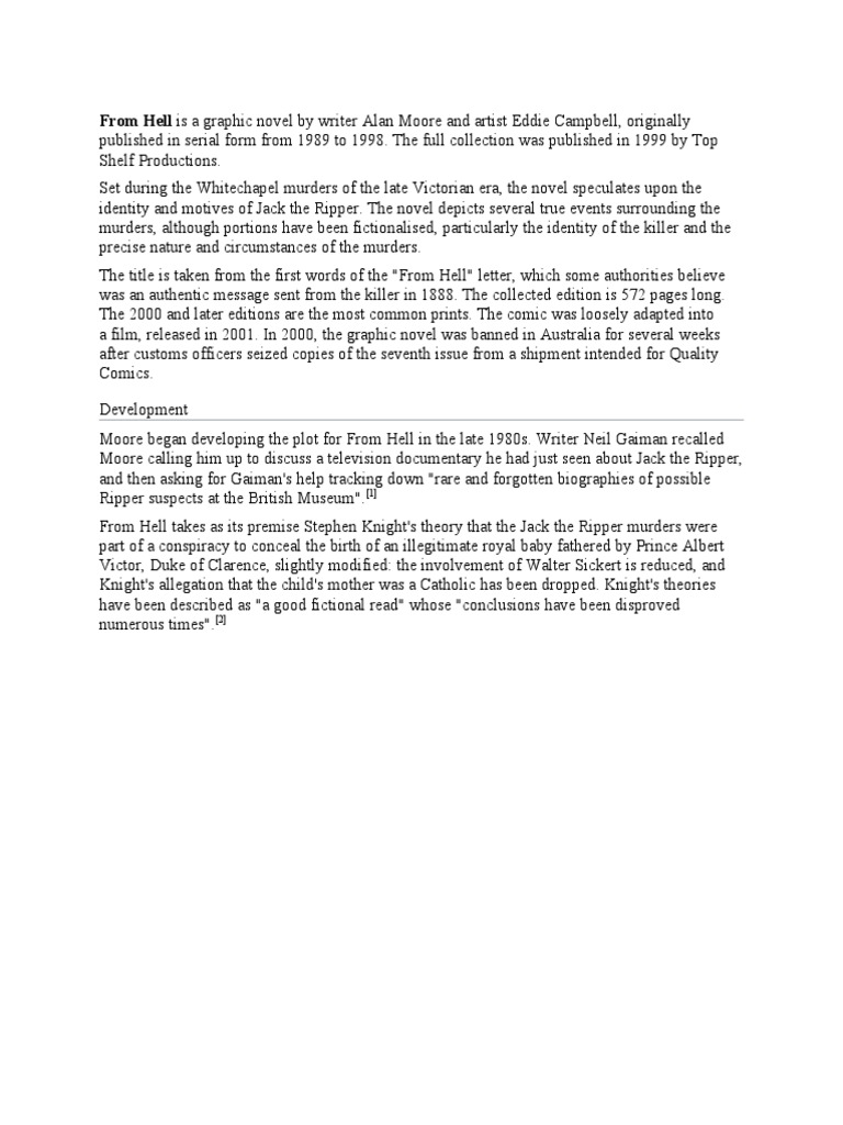 From Hell | PDF
