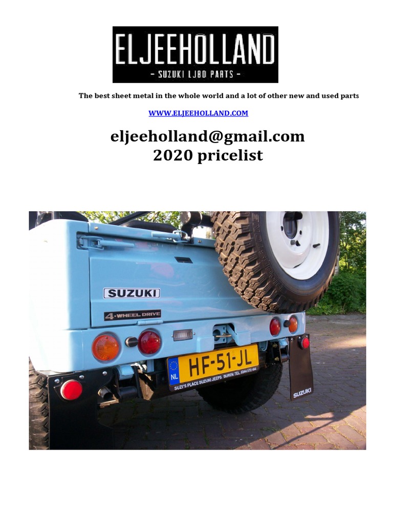 Suzuki LJ80 - Parts ELJEE HOLLAND | PDF | Motor Vehicle | Cars Of The ...