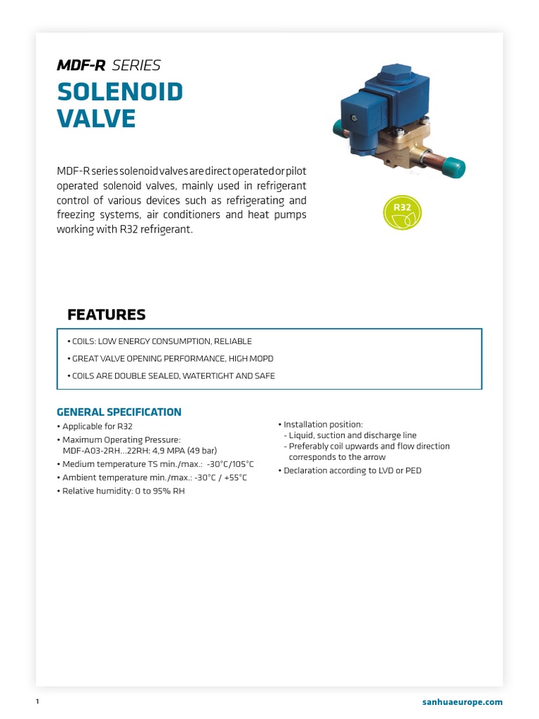 Solenoid Valve: MDF-R Series | PDF | Valve | Pump