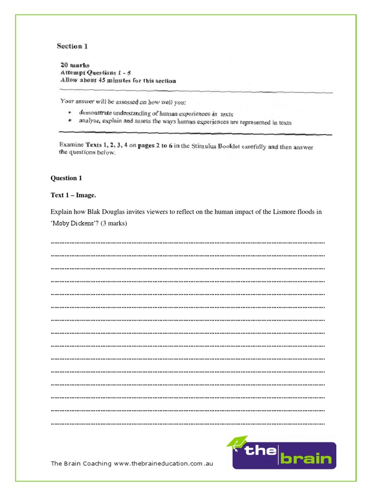 Normanhurst Boys 2022 English Trial Paper 1 | PDF