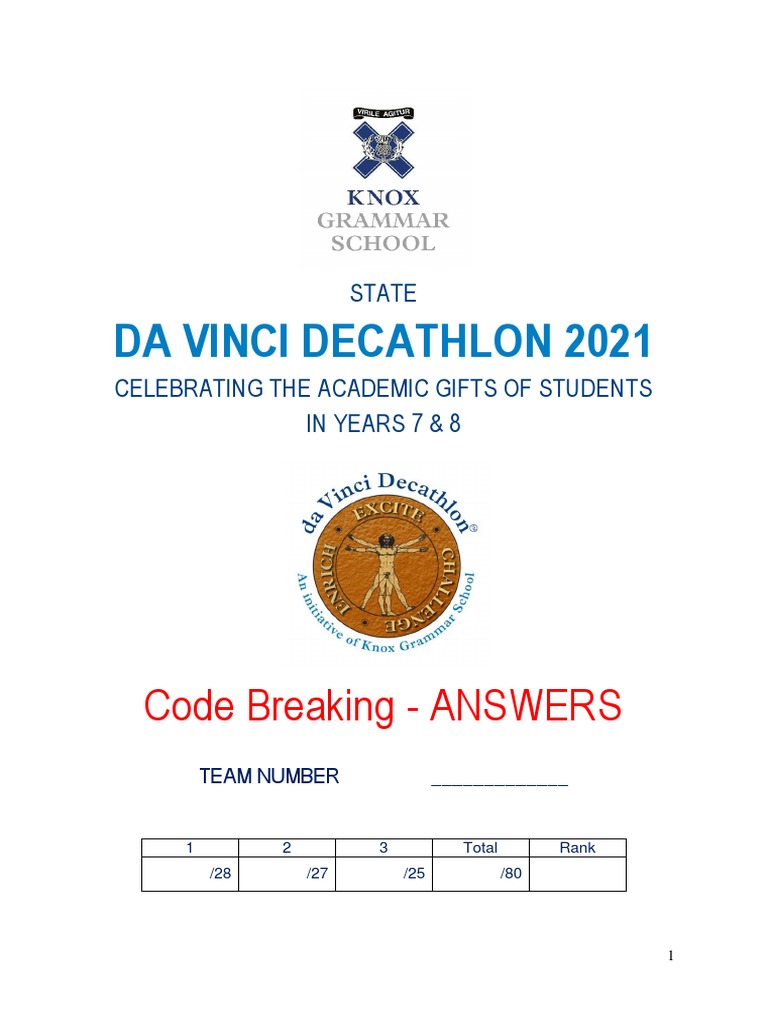 7-8 State Code Breaking Solutions 2021 | PDF