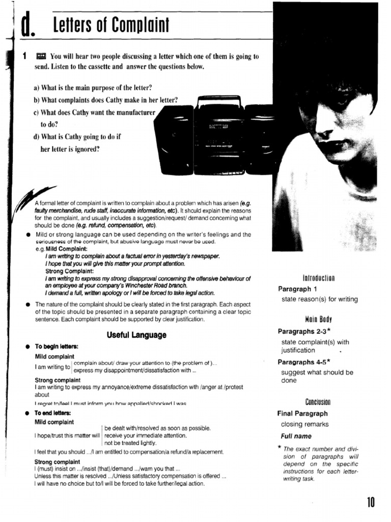 Letters of Complaint & Apology | PDF