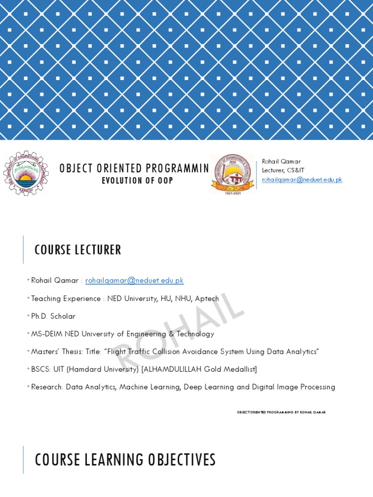 1 - Evolution of OOP Week 1 | PDF | Object Oriented Programming | Computer Programming