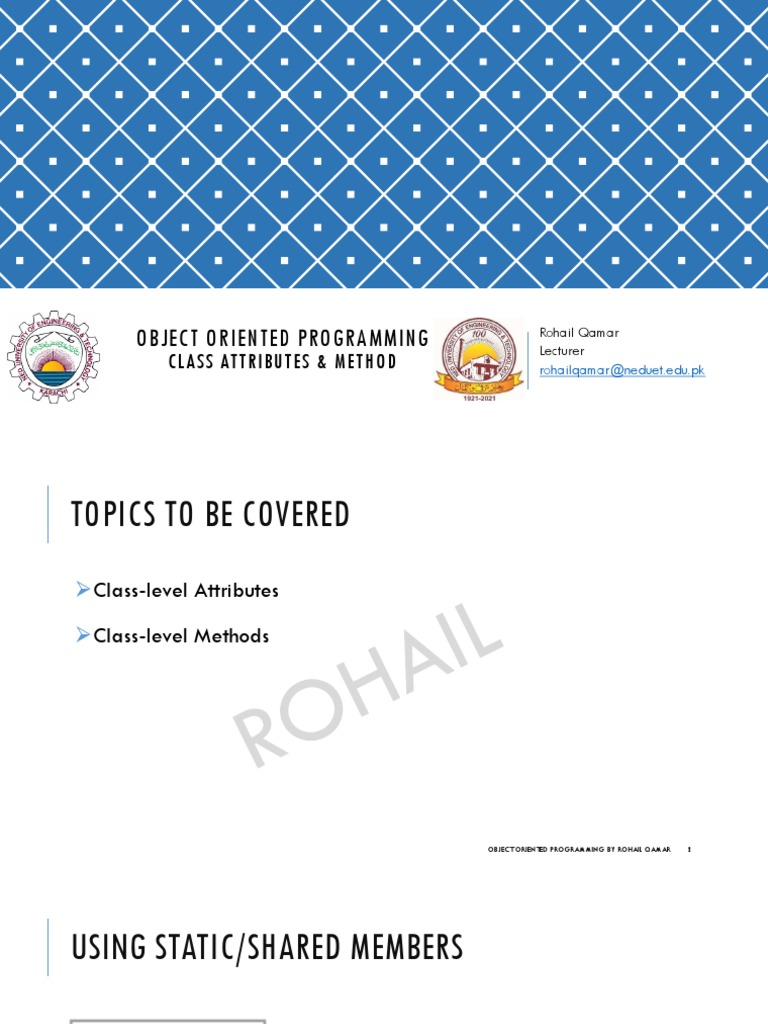 6 Class Attributes And Method Pdf Class Computer Programming