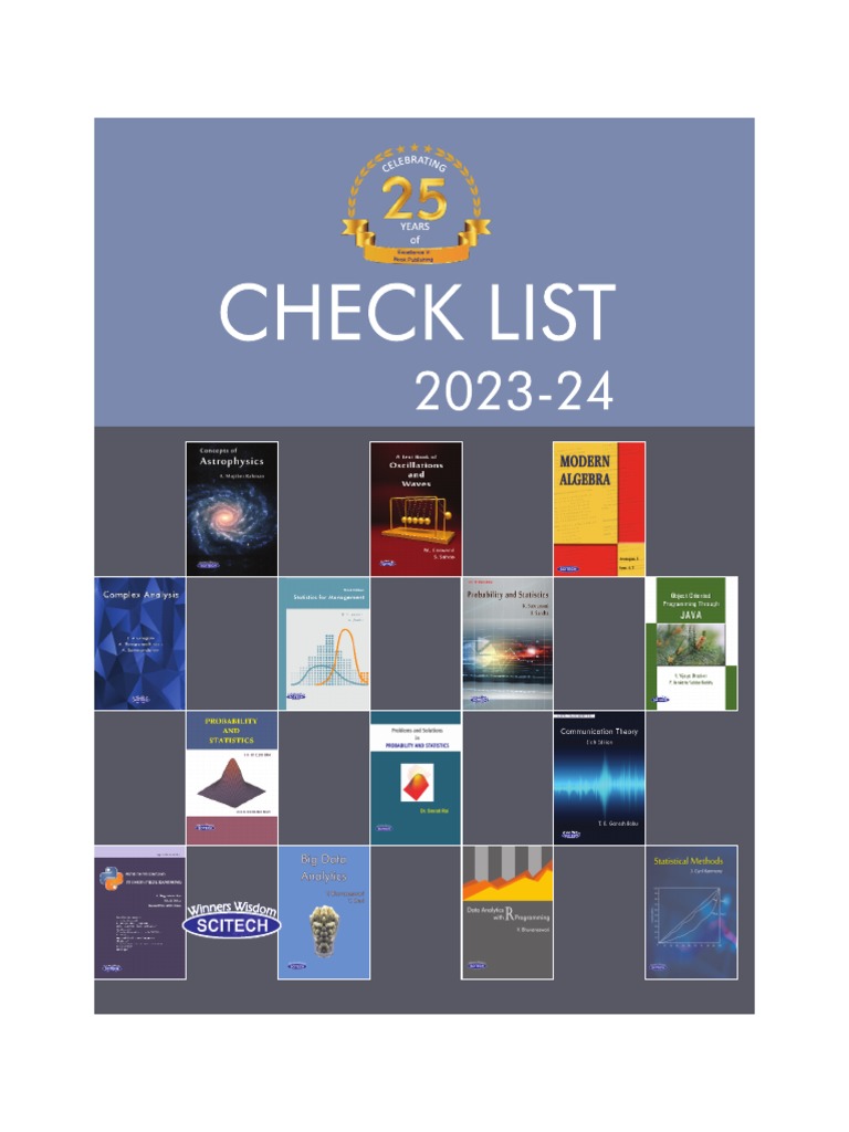 Scitech CheckList - 2023-24 | PDF