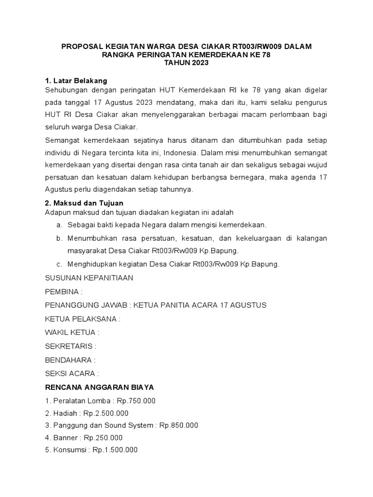 Proposal 2023 HUT RI | PDF